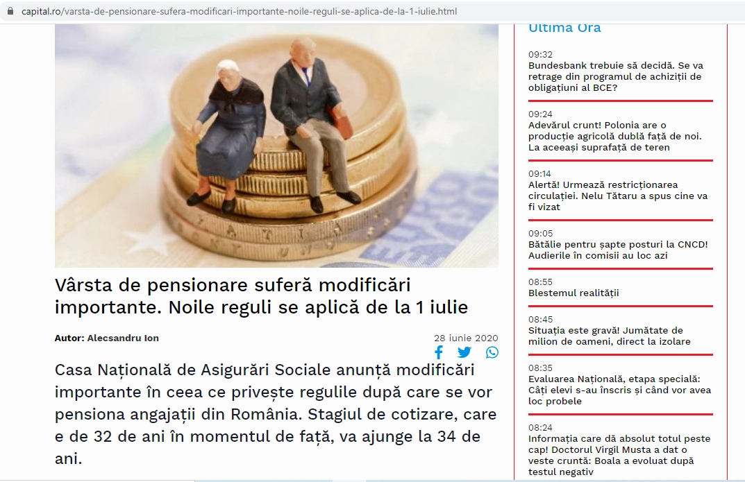 Se majorează vârsta de pensionare, începând cu luna ianuarie 2023! Din ...